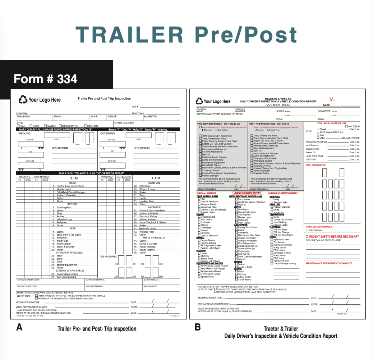 North Star Forms - DVIR's VCR's in stock - FAST SHIPPING!